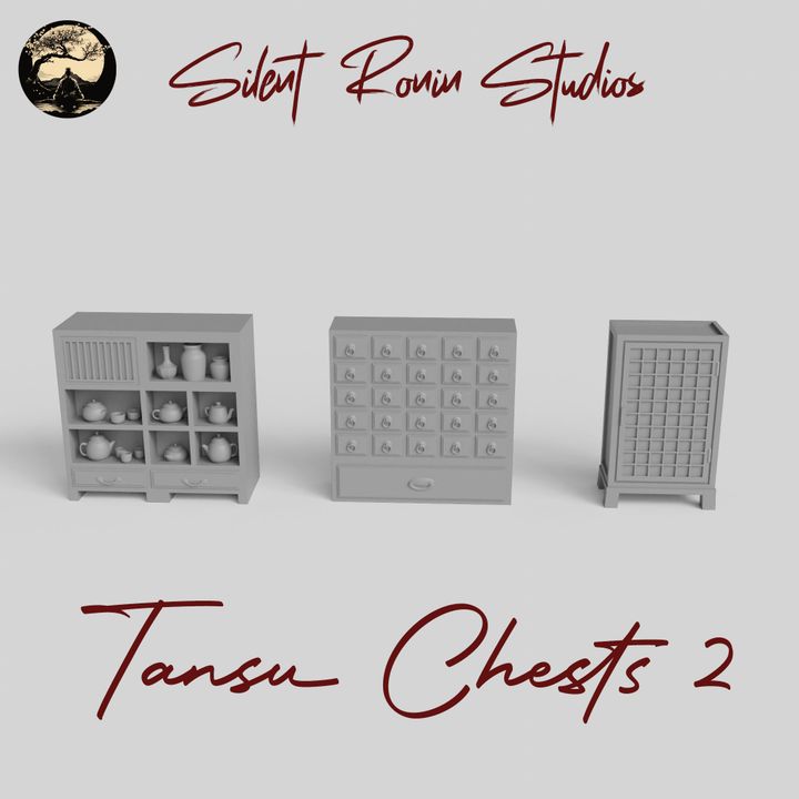 3D Printable Japanese Tansu Chests Pack #2 by Silent Ronin Studios